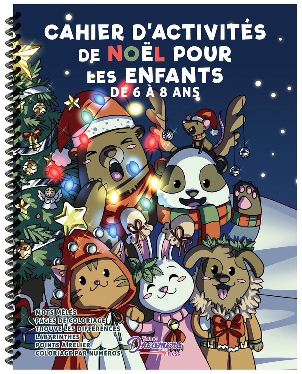 Cahier d'activités de Noël pour les enfants de 6 à 8 ans (Couverture à ...