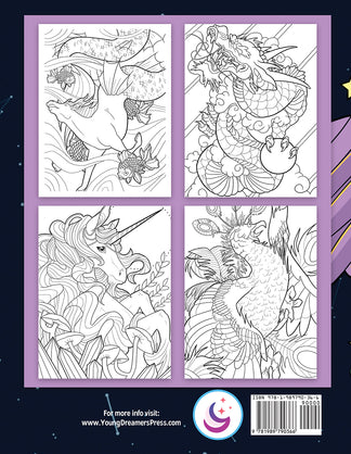 Mythical Creatures Coloring Book for Adults – Young Dreamers Press