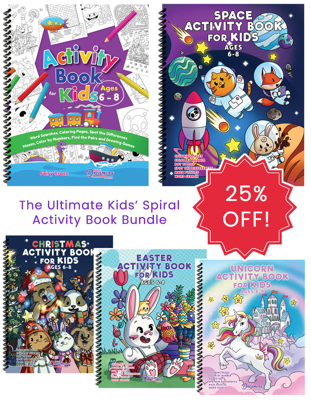 The Ultimate Kids' Spiral Activity Book Bundle – Young Dreamers Press