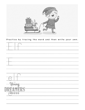 Letter Tracing Christmas: Handwriting Practice – Young Dreamers Press